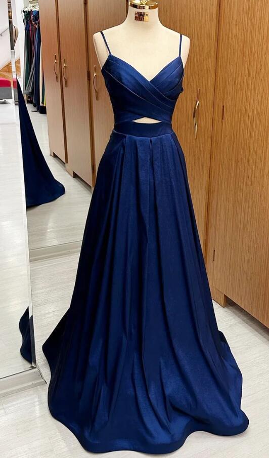 Straps A-line Long Prom Dress – DressesTailor