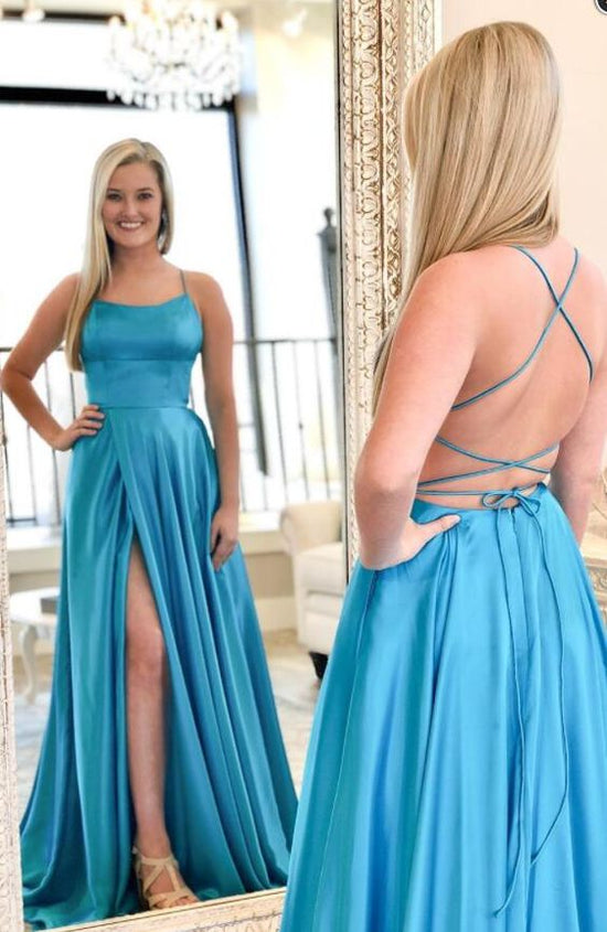 Sexy Backless Prom Dress with Slit, Prom Dresses For Teens, Dresses Fo ...
