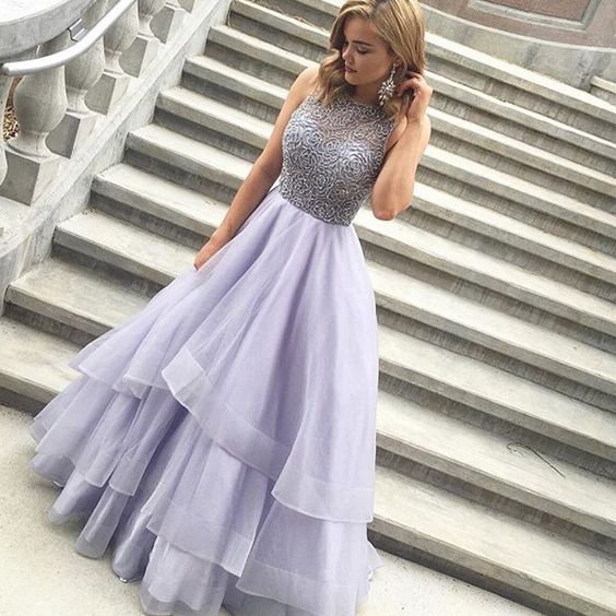A Line Prom Dress Long , Evening Dress, Dance Dresses, Graduation Scho ...